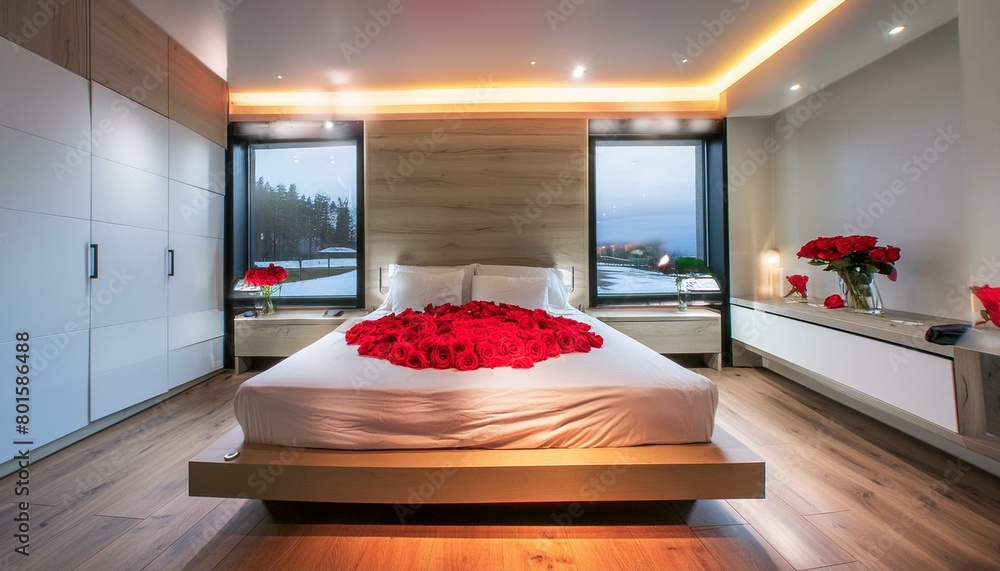Foto de image of bed room, big aluminum windows, a luxurious house with ...