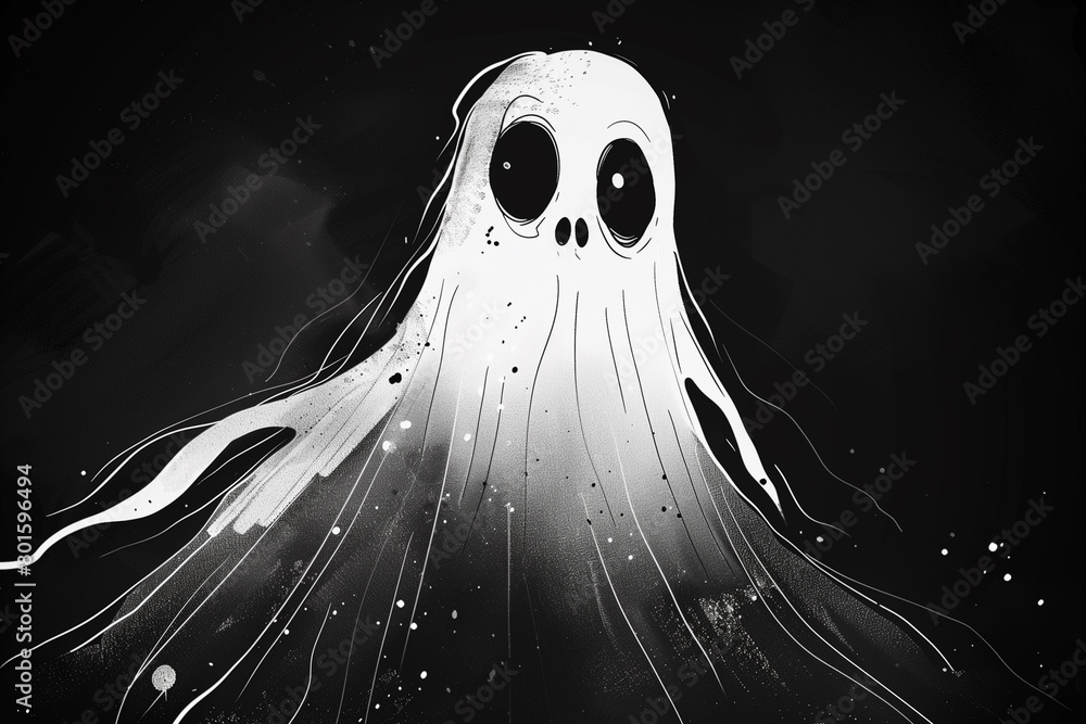 A hauntingly macabre illustration of a demonic apparition, its spectral ...