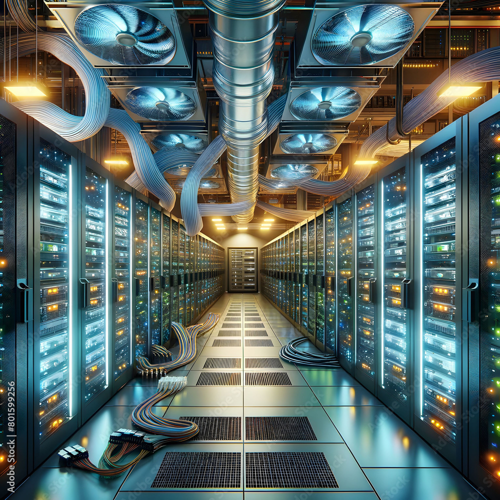 Cutting-edge data centers with advanced cooling systems and high-speed ...