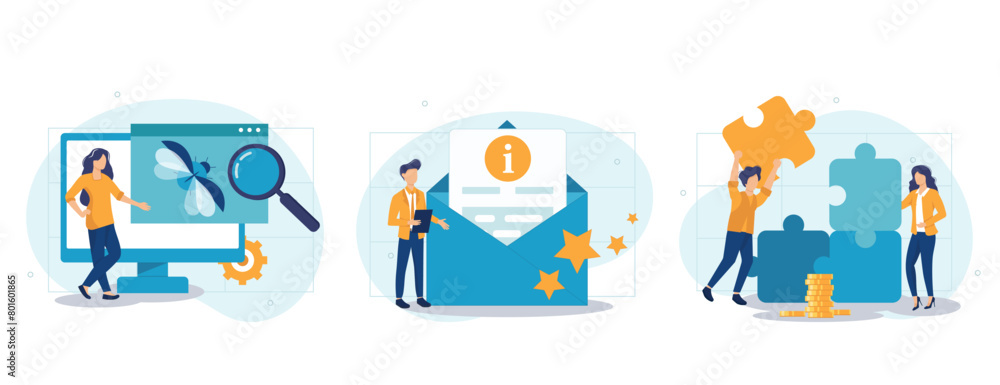 Customer experience abstract concept vector collection of scenes ...