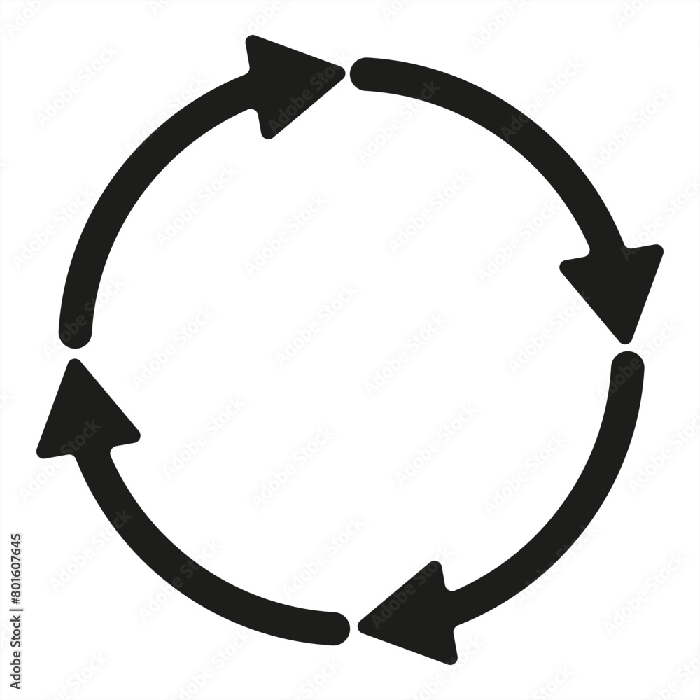 Black circular arrows indicating continuous motion and direction ...