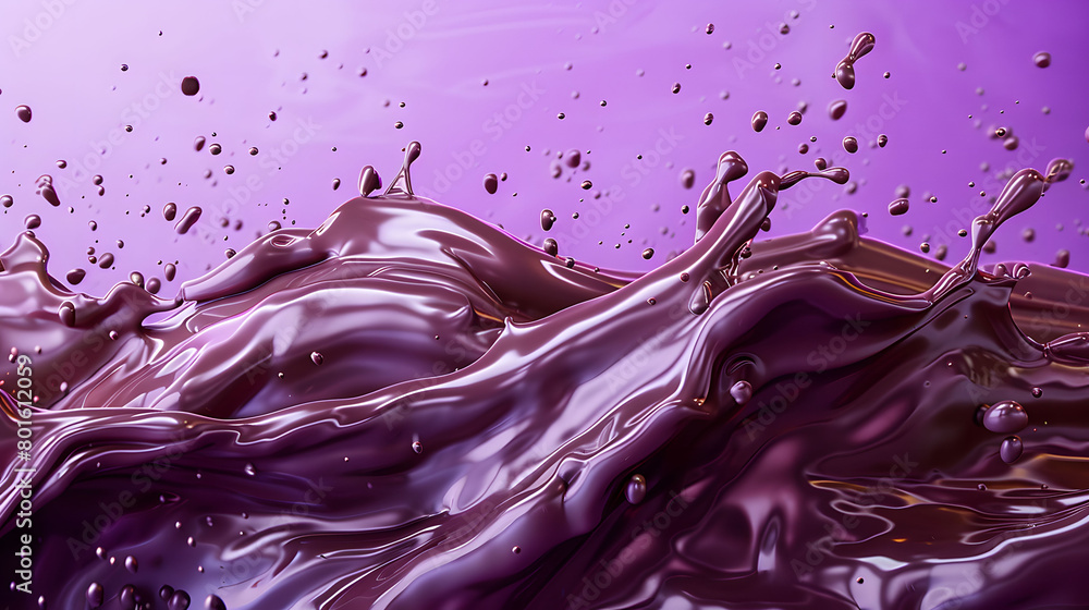 Dynamic purple liquid splash. High-speed photography of fluid motion ...