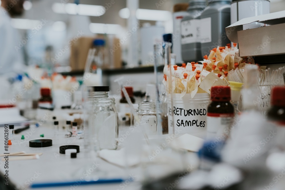 Lab table background, science laboratory Stock Photo | Adobe Stock