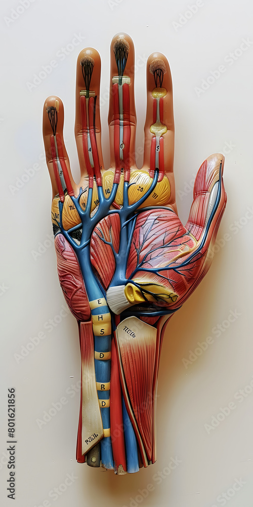 Anatomia da Mão Humana com Diversas Partes Rotuladas Stock Illustration ...