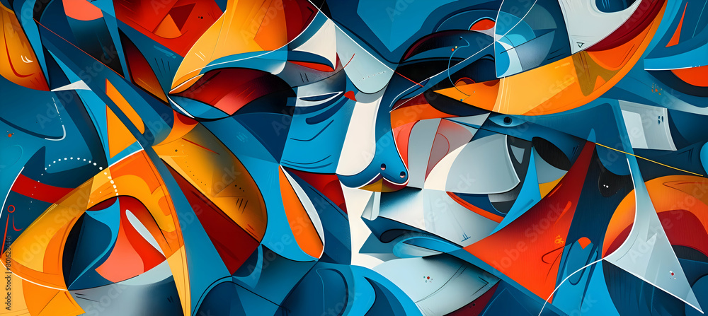 High-definition abstract art featuring bold, crisp geometric figures ...