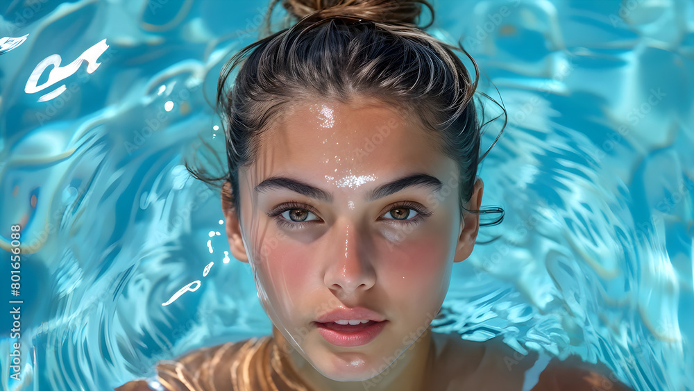 Ponytail Splash Western Swimmer's Hairstyle, Aquatic Elegance Ponytail ...