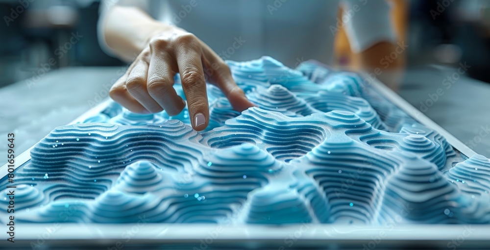 Digital hand with a white sleeve, holding an iPad that is connected to ...