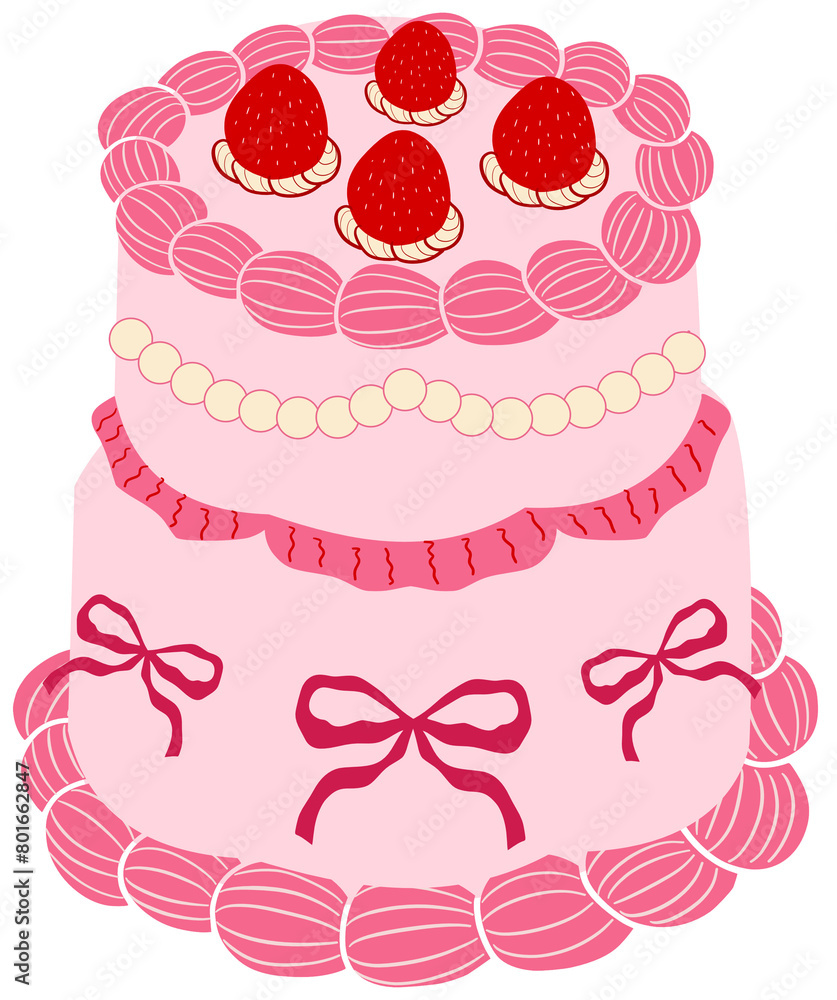 Retro cake png, vintage cake png, coquette cake clipart, wedding cake ...