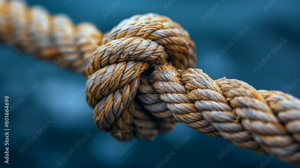 closeup rope knot holding hands chrome shading connector sailing ship ...