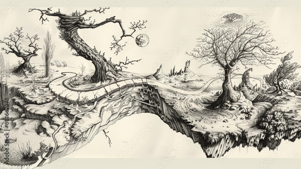 Scenario planning is captured in a series of ink drawings, showing ...