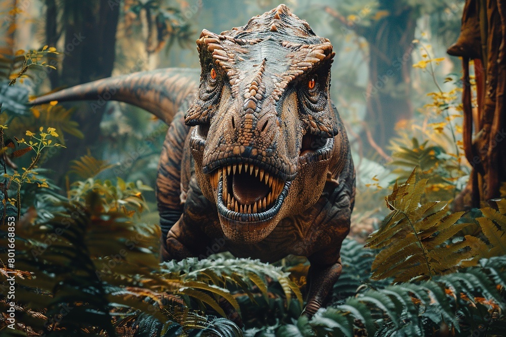 A professional photo depicts the Tyrannosaurus Rex dinosaur in its ...