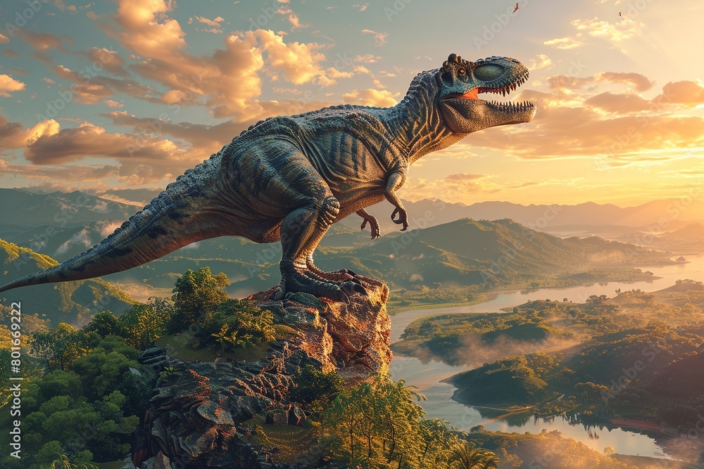 A professional photo depicts the Tyrannosaurus Rex dinosaur in its ...