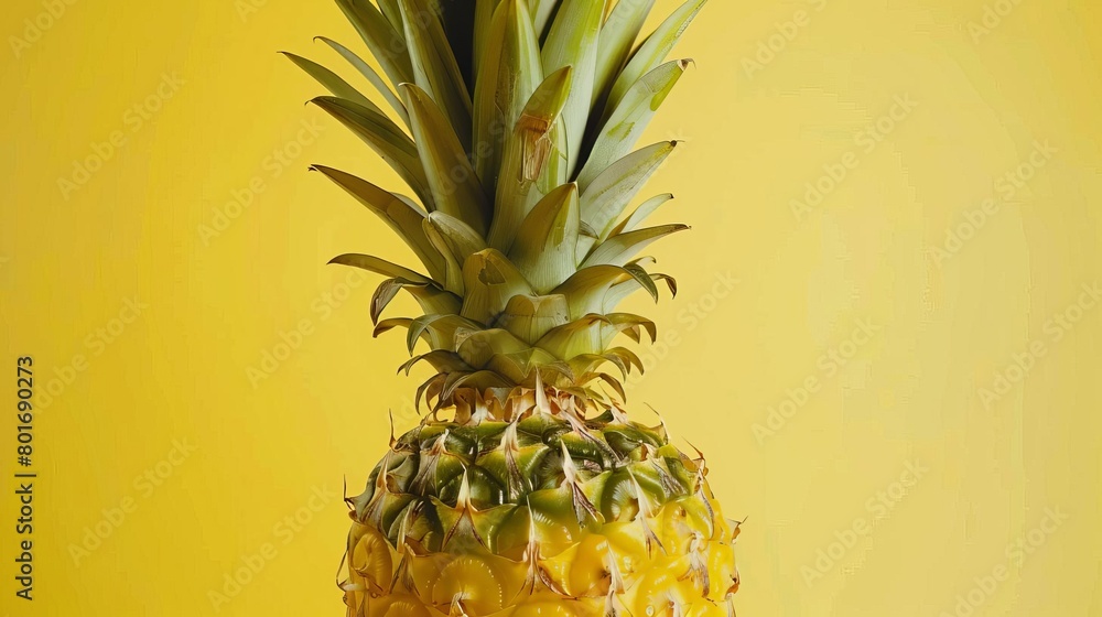 Capture the essence of a pineapple in a dynamic composition, using ...