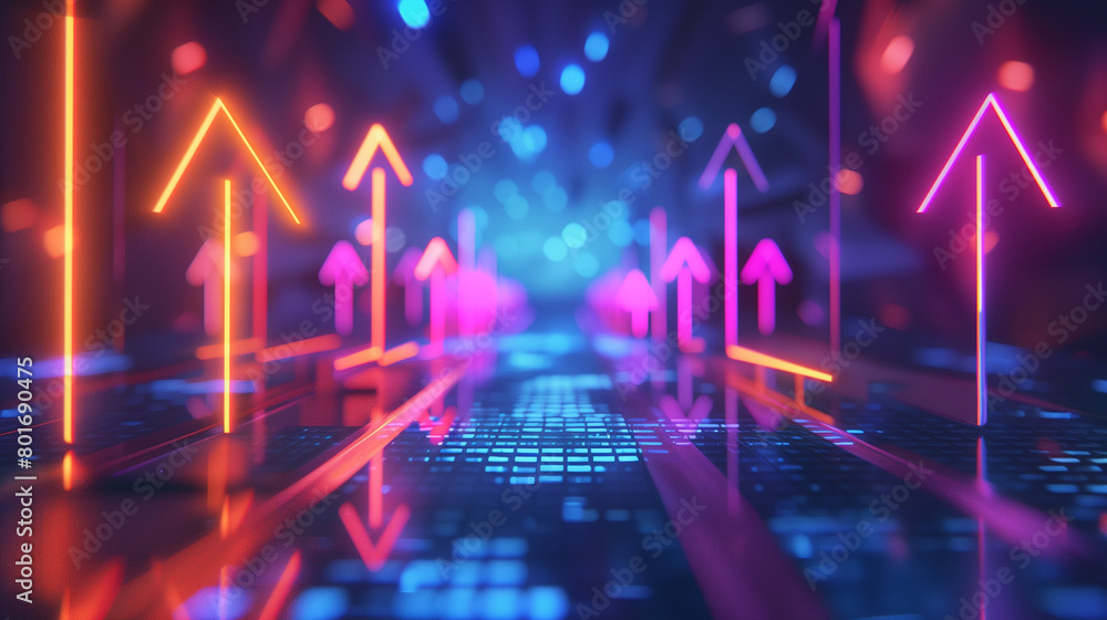 A colorful image of arrows and numbers with a bright, energetic feel ...