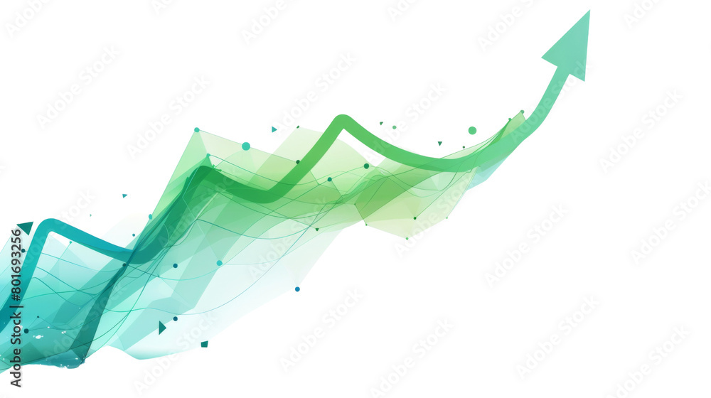 Curved graph with arrow moving up Stock Photo | Adobe Stock