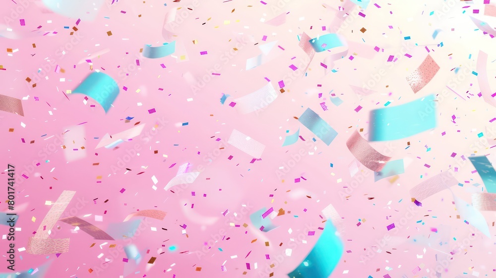 confetti falling down illustration pastel colors background Stock ...