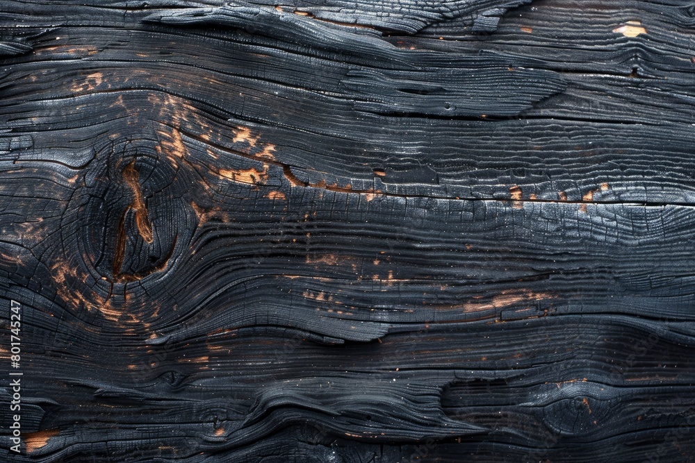 Texture of black and dark brown old wood. Charred and burnt old Board ...