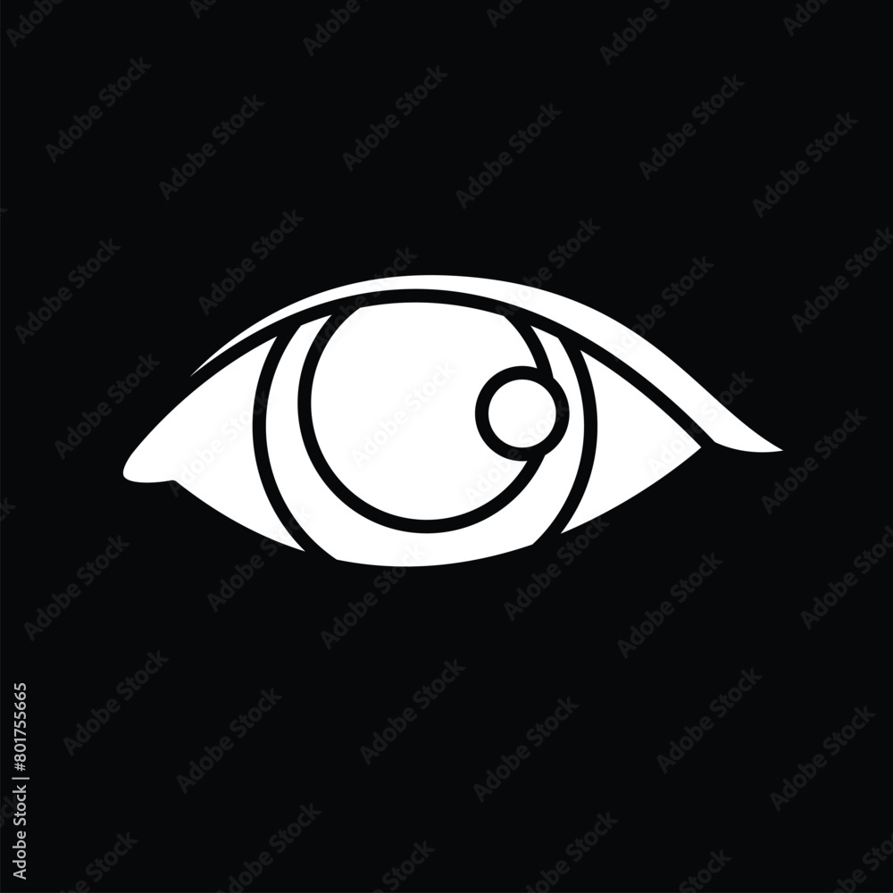 Simple eye vector illustration, vision on seeing symbol, observation or sight image, eyes ...