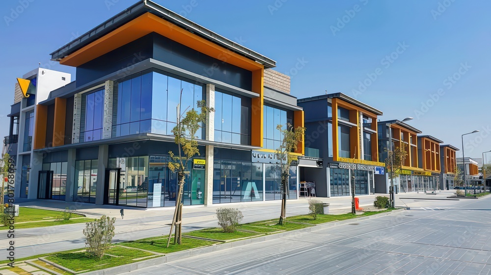 commercial shop, retail and office building space Stock Illustration ...