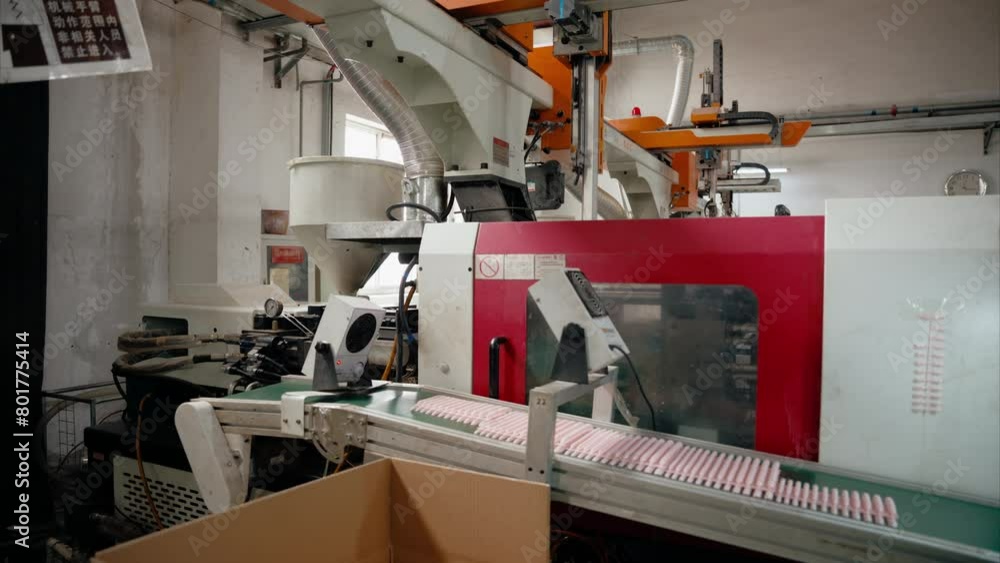 Robots replacing human labor in a Chinese factory. Modern, efficient ...