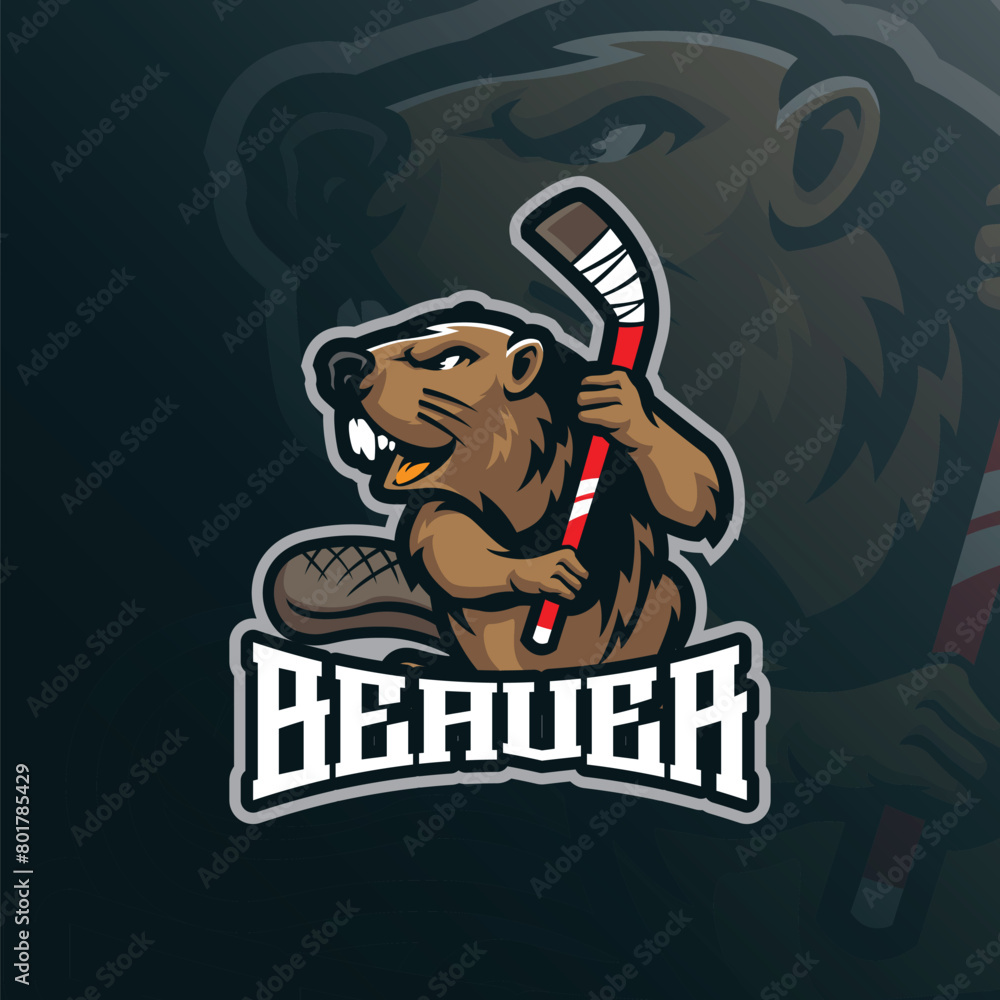Beaver mascot logo design vector with modern illustration concept style ...