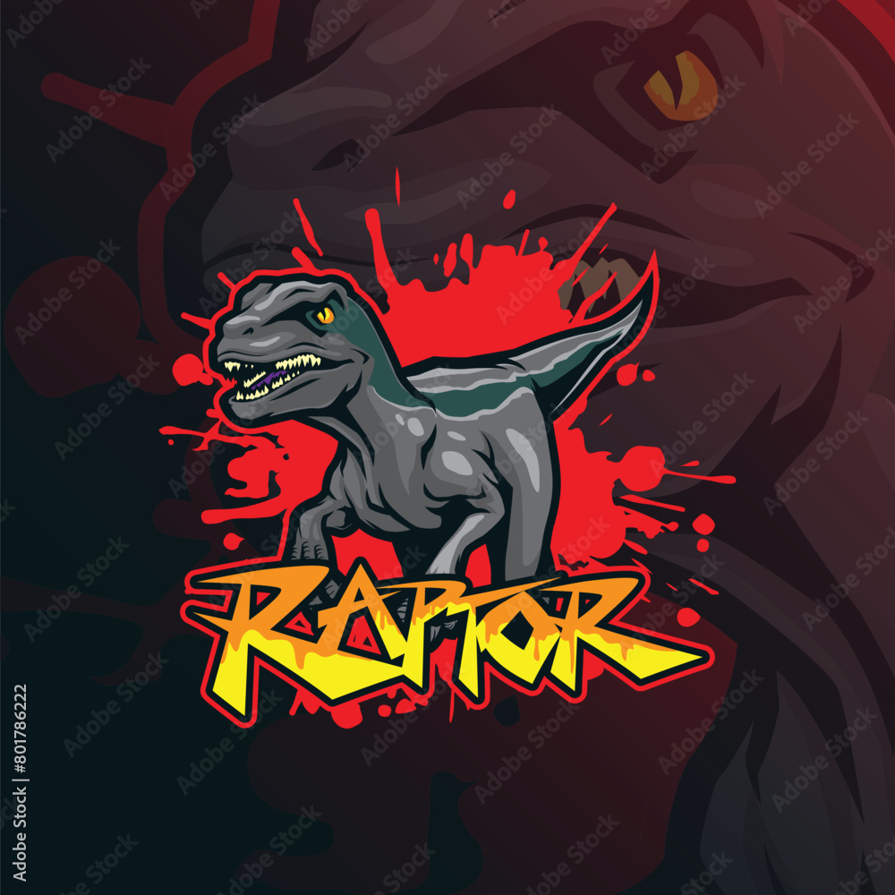 Raptor mascot logo design vector with modern illustration concept style ...