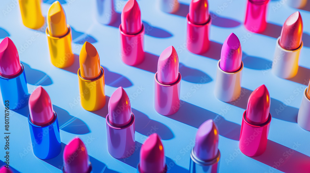 variety and beauty of different shades of lipstick for makeup product ...
