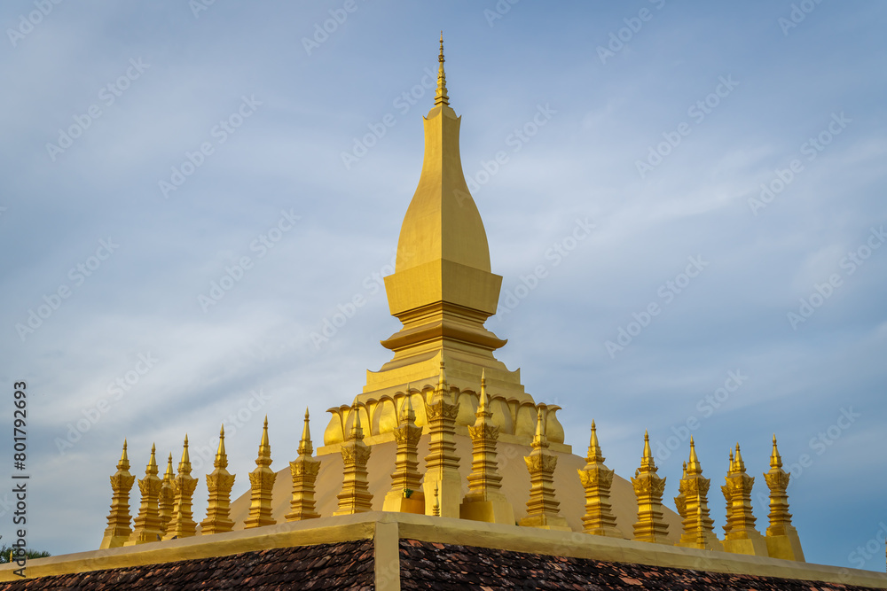 Pha That Luang is a gold stupa and a national symbol, Pha That Luang is ...