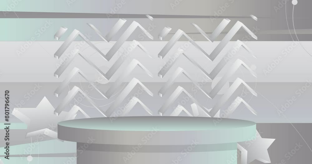Silver and white mock-up product display animation, empty scene with ...