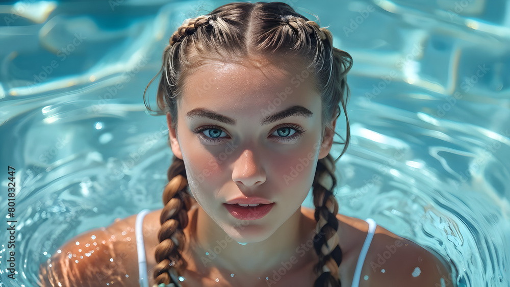 Athletic Braids Hairstyle for White Swimmer: Hydrodynamic Elegance in ...