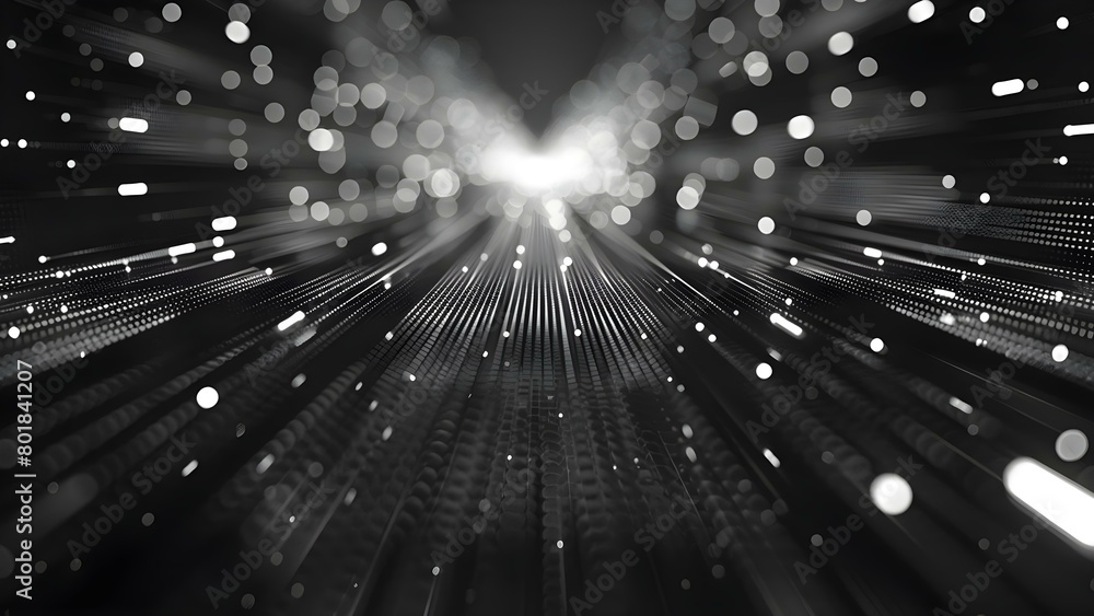 Explore complex black and white data matrix for dynamic web banner ...