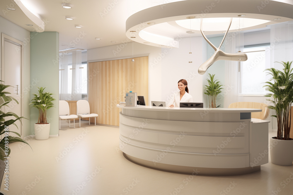 Dental Office Reception: Reception area of a dental office with a ...