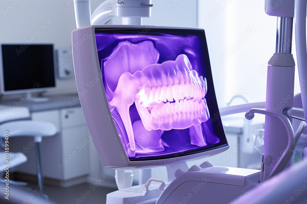 Dental Radiography: Image of a dental radiography machine in use ...