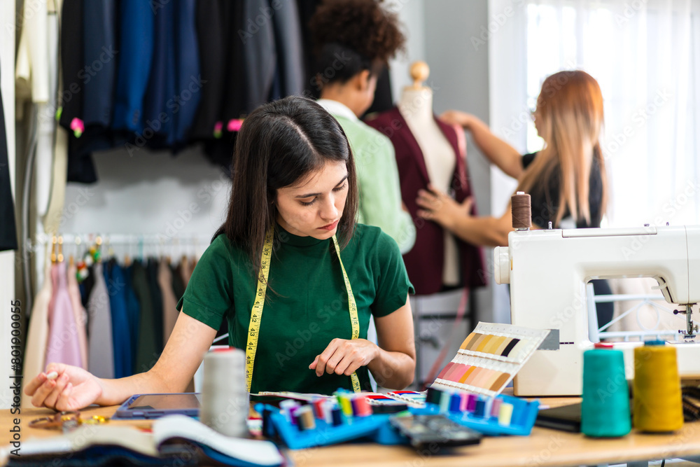 Collaboration and creativity in fashion design of teamwork, three ...