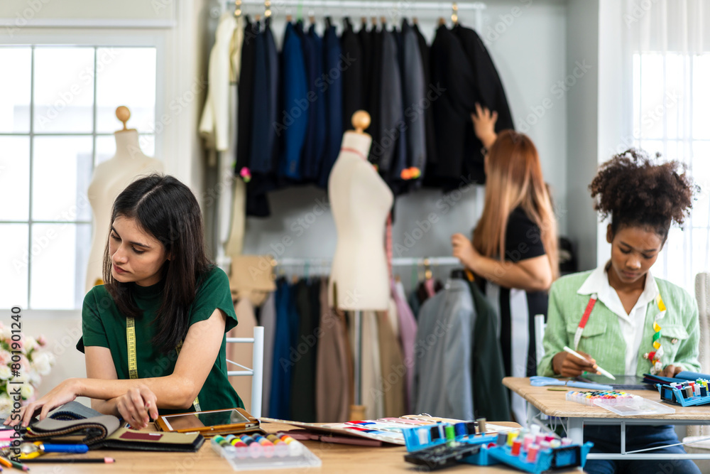 Collaboration and creativity in fashion design of teamwork, three ...