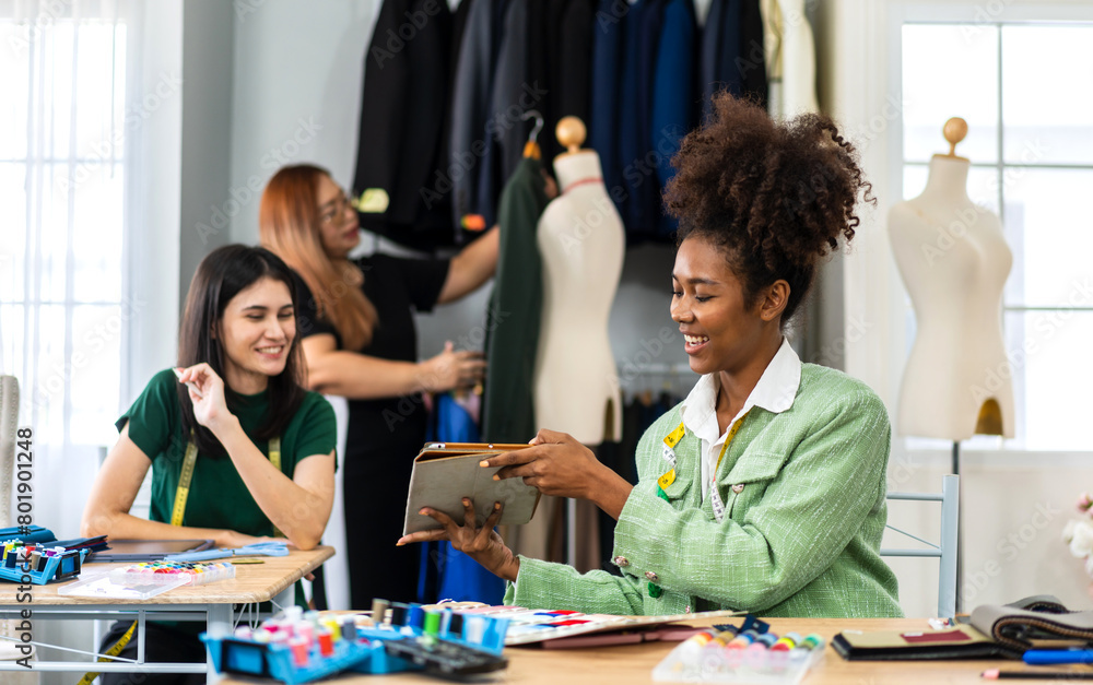 Collaboration and creativity in fashion design of teamwork, three ...