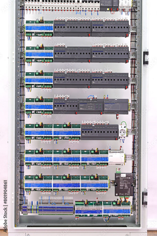 An electric switchboard with modules for protection and control of ...