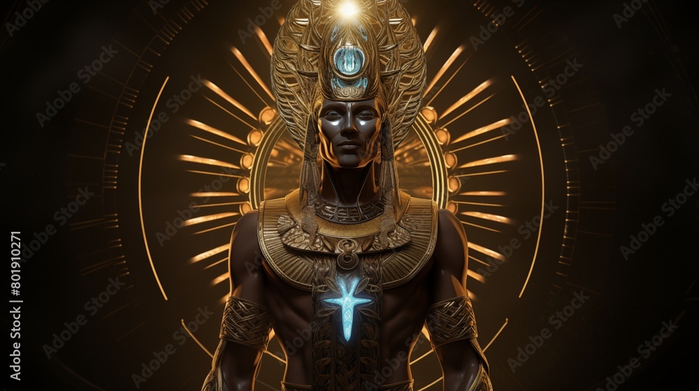 Amun The egyptian god of creation. Stock Illustration | Adobe Stock