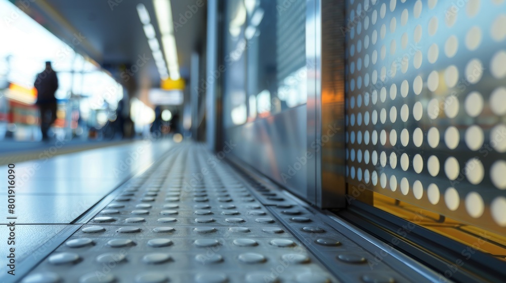 Braille signage at a public transport station, clear and visible for ...