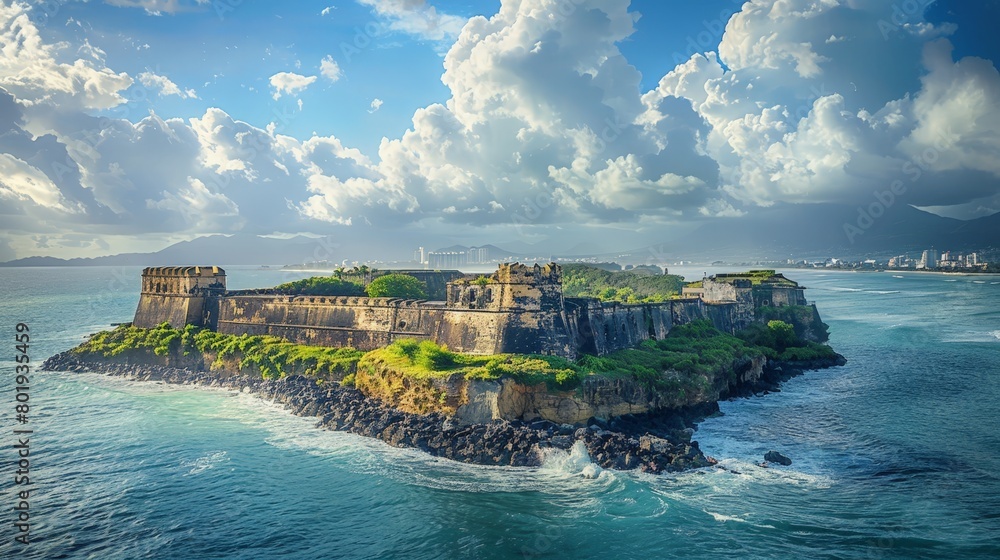 San Juan Historic Forts Skyline Stock Photo | Adobe Stock