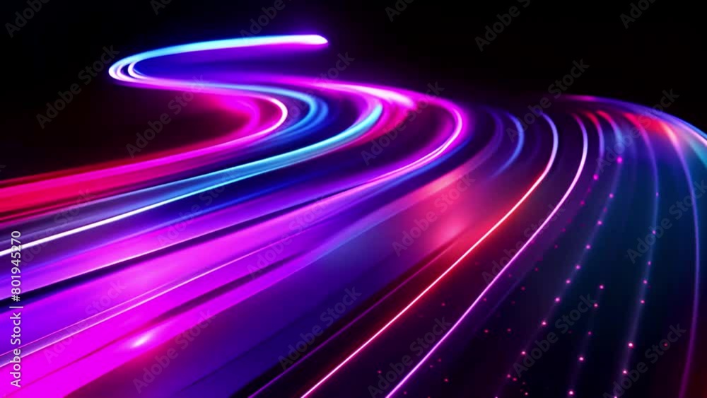 High Speed Flying Lines 3d Animation in Seamless Looping Traffic. Sci ...