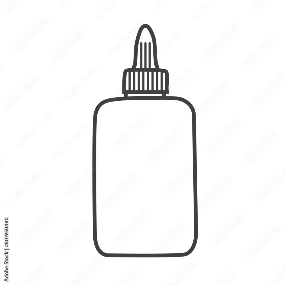 Linear icon of glue, an adhesive tool for sticking materials together ...