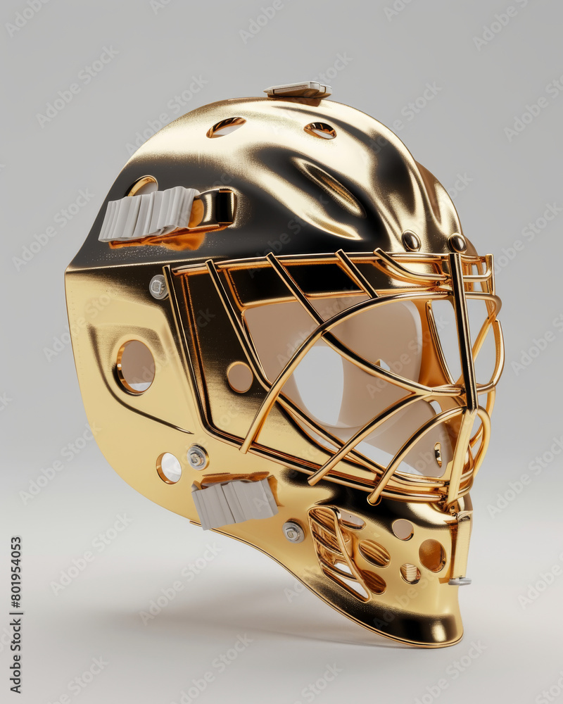 Ice hockey goalie mask 3D generated, ad mockup isolated on a white and ...