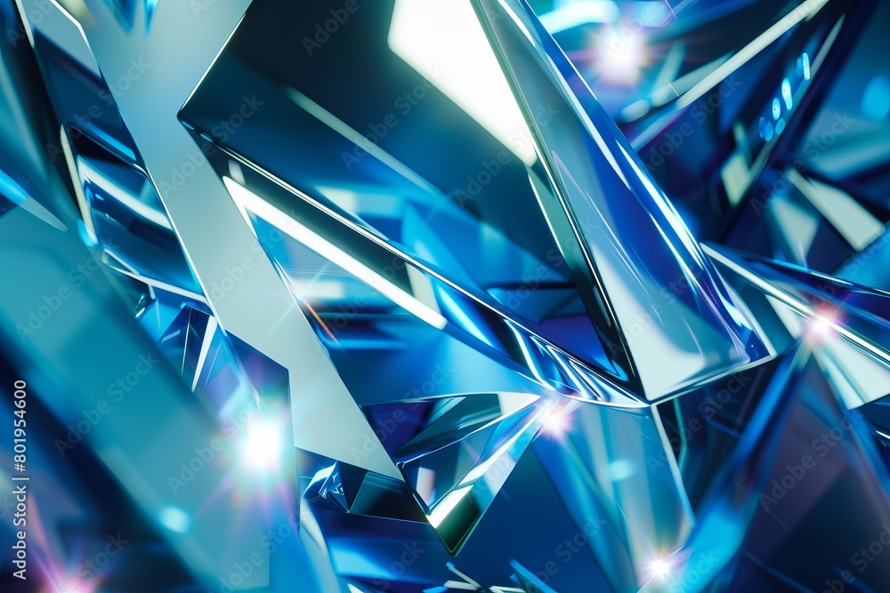 Geometric shapes with sharp edges that catch the light and shine ...