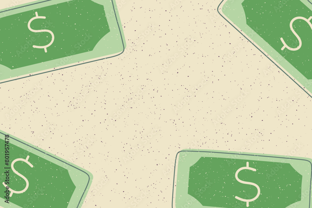Vector Dollar sign, two money dollar icon, dollar bill symbol Stock ...