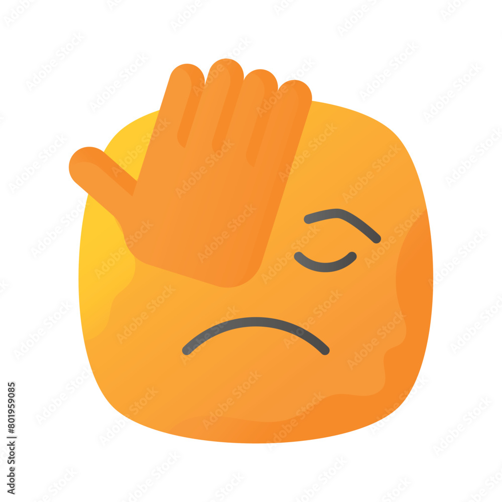 Get this amazing icon of facepalm emoji, sad expressions emoji Stock ...