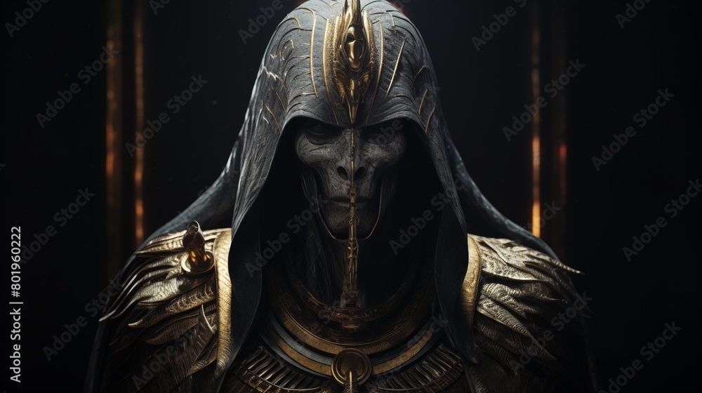 Portrait of the ancient Egyptian god of death. Stock Illustration ...
