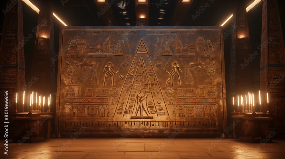 Set of sacred symbols and ornaments of ancient Egypt. Image of inside ...