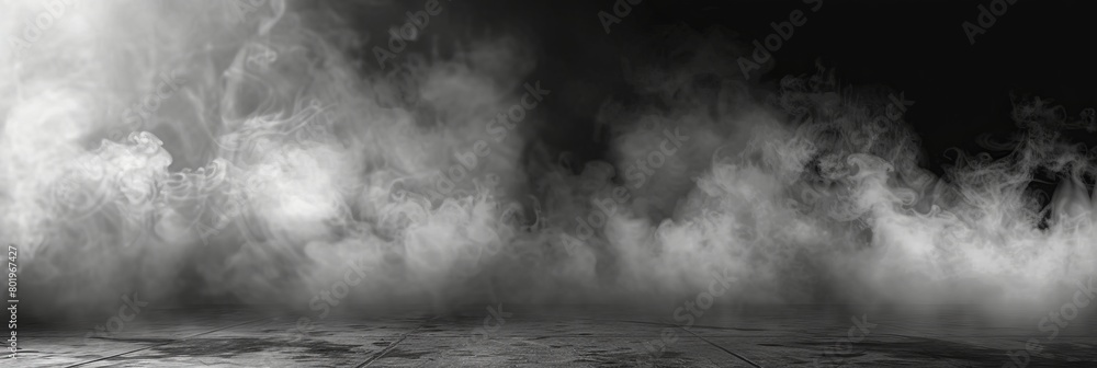 Smoke black ground fog cloud floor mist background steam dust dark ...