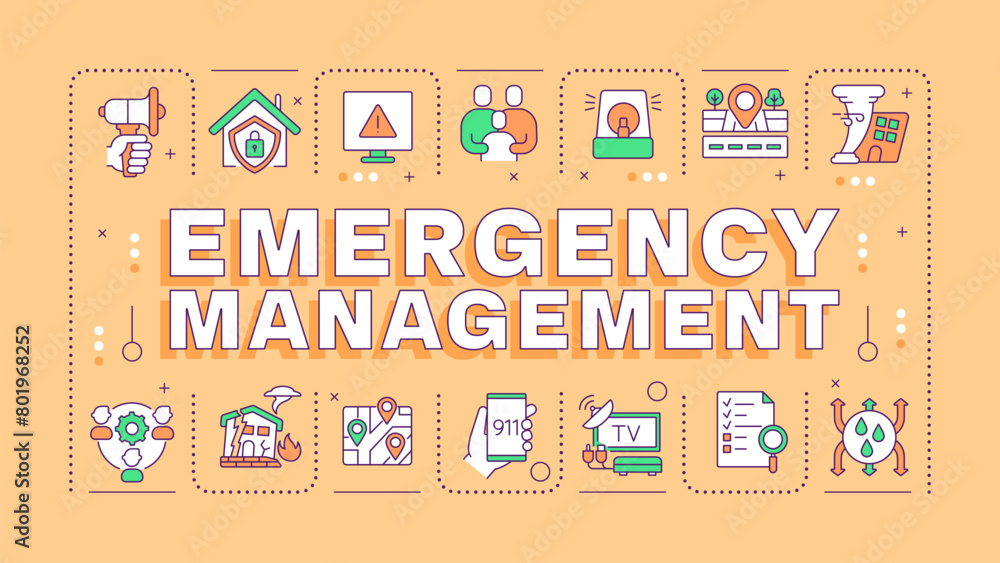 Emergency management orange word concept. Fire detection systems. Home ...